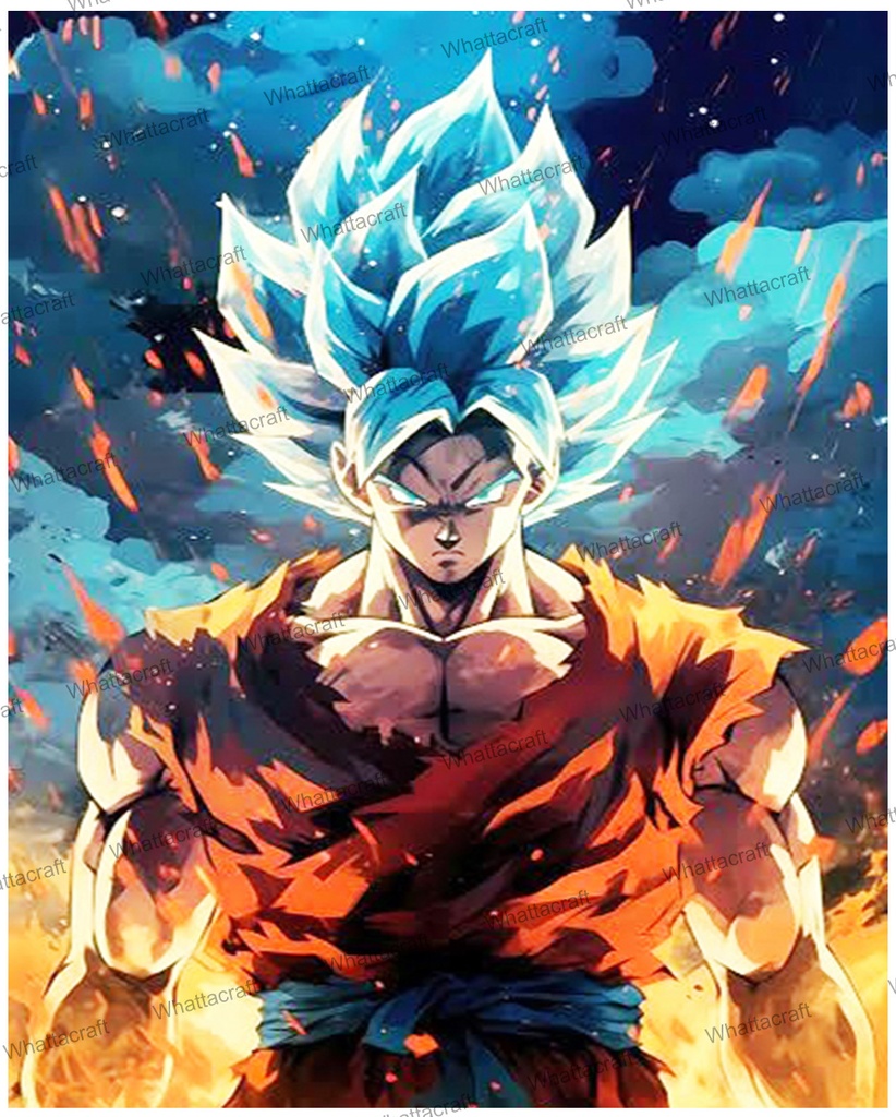 Goku Super Saiyan Anime - Rolled Paint By Numbers | Whattacraft