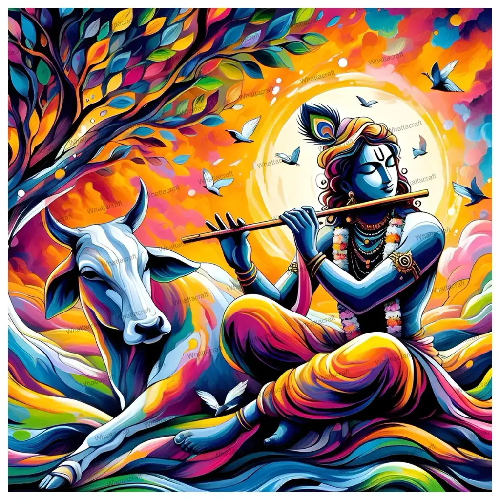 Shri Krishna Flute - Rolled Paint By Numbers | Whattacraft