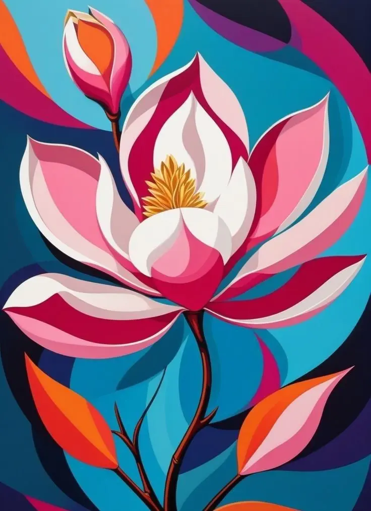 Abstract Flowers - Rolled Paint By Numbers | Whattacraft
